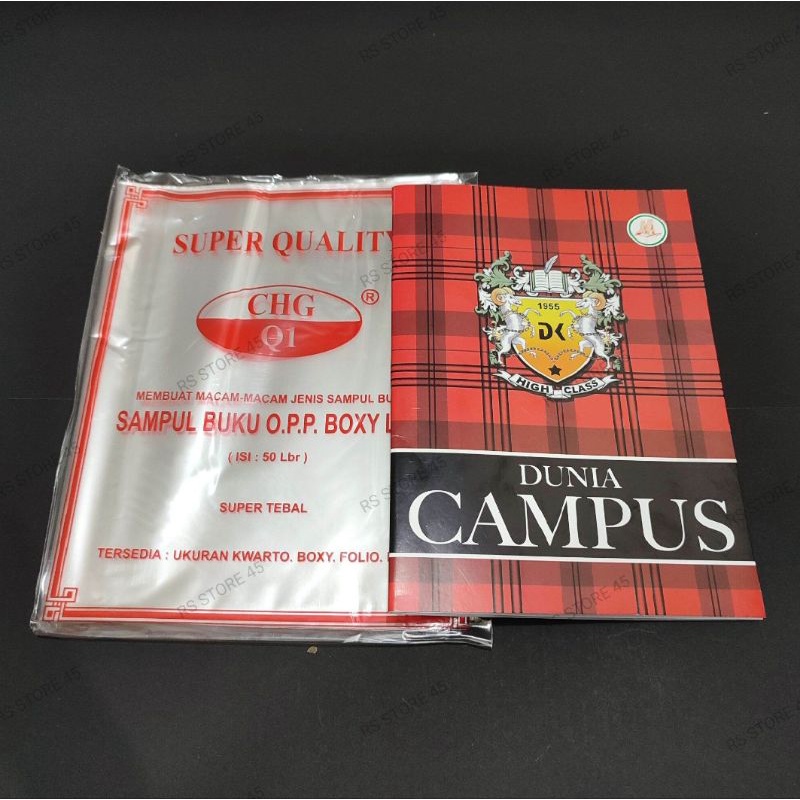 Jual 1 Pak Sampul Buku Plastik Ukuran Campus Isi 50 Lembar / Sampul Coklat Isi 20 Lembar ...