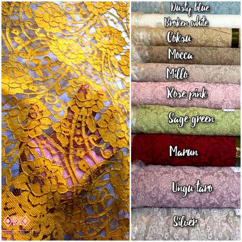 Jual Kain Brokat Katun , Bahan Kebaya Brukat Meteran | Shopee Indonesia