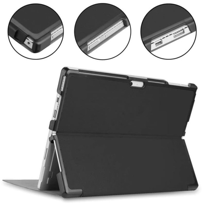 Jual Microsoft Surface Pro 4 5 6 7 Slim Leather Flip Book Cover Case ...