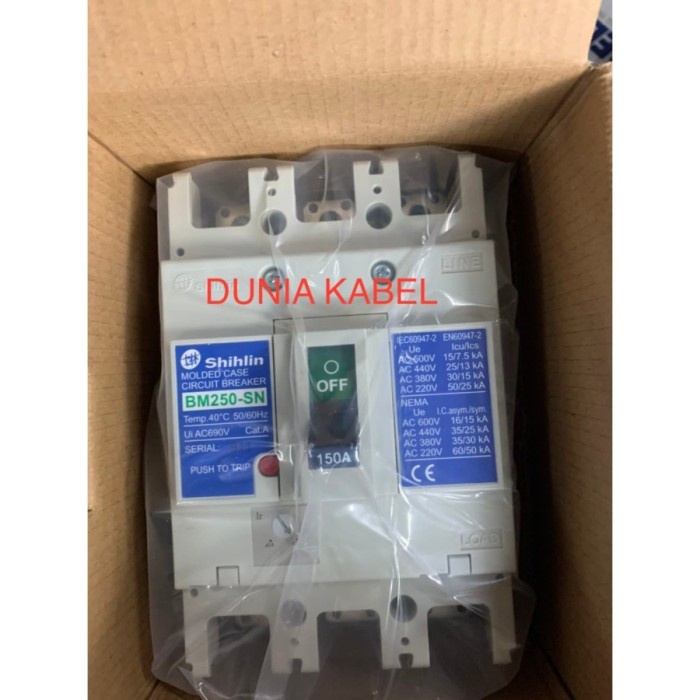 Jual Original Mccb Shihlin Bm250-Sn Bm 250 Sn 220V 380V 3P 3 Pole 150A 150 Ampere Bisa Gojek ...