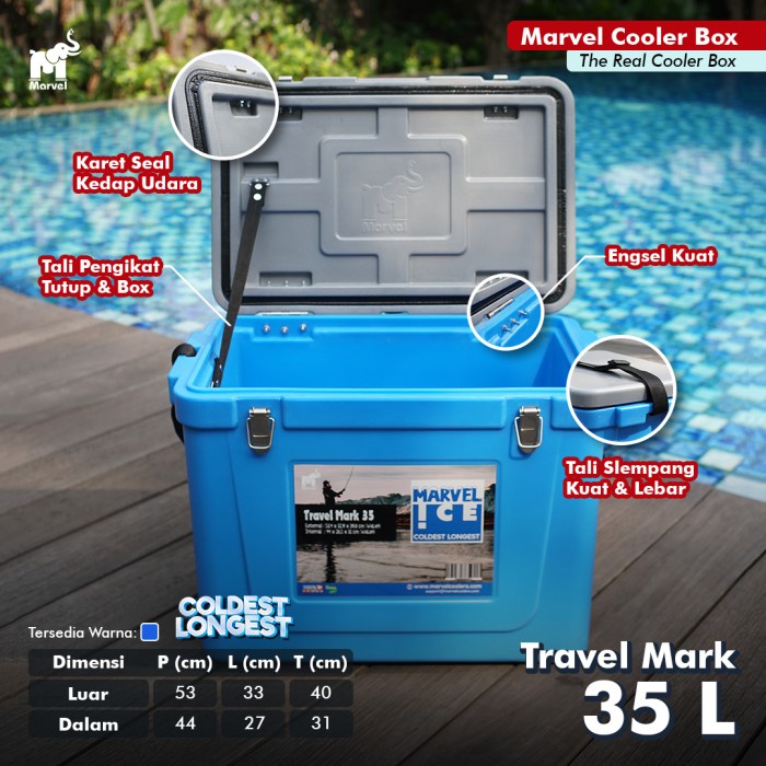 Jual Marvelcoolers 35 Ltr - Travel Mark (Coolbox - Icebox - Cooler Box ...