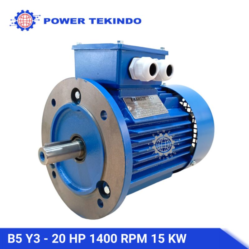 Jual Famoze Pro Dinamo 3 Phase B5 20 HP 1400 RPM 4Pole Tipe Y3 Flange Vertical Elektro Motor ...