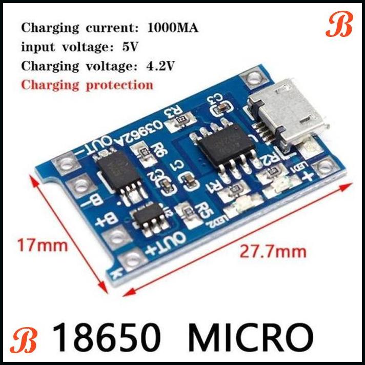 Jual MODUL TP4056 03962A 1A GUARD COMBO LI ION CHARGER MICRO USB ...