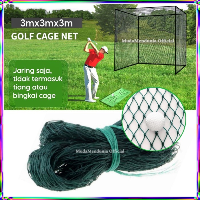 Jual Jaring golf net driving 3x3x3m latihan golf net cage UV stabil ...