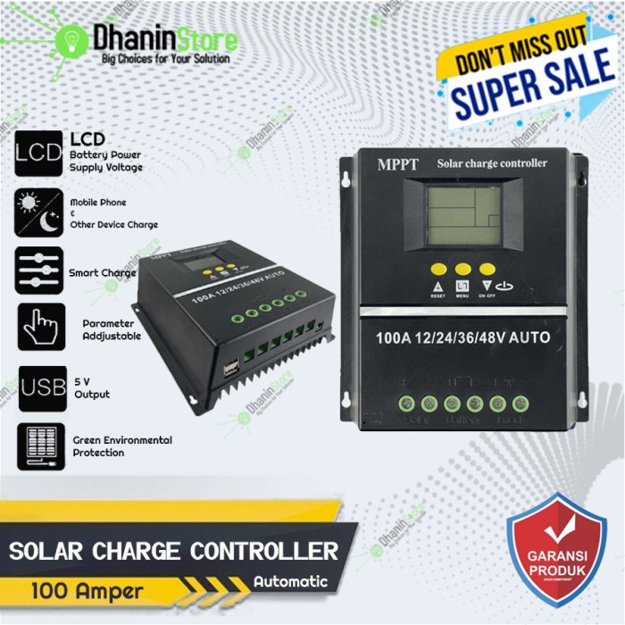 Jual Termurah Solar Charge Controller Automatic Panel Surya 12V 24V 36V ...