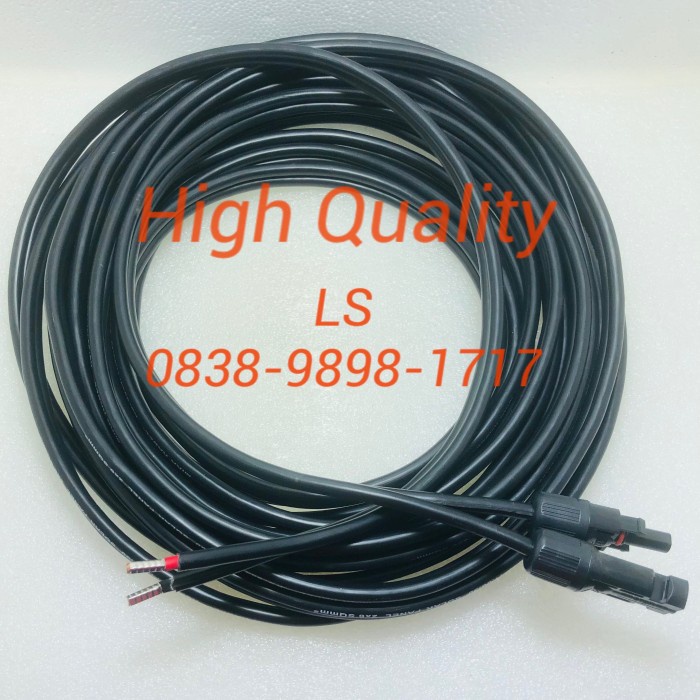 Jual Promo Twin Kabel 2X6Mm2 Solar Panel 5 Meter + Mc4 Conn + Ferrule (Hitam) | Shopee Indonesia