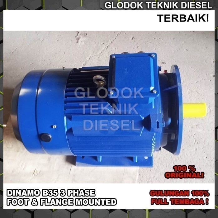 Jual [New Ori] Dinamo Motor 60 Hp 45 Kw 3000 Rpm 3 Phase 2 Pole B35 Full Tembaga Bisa Gojek ...