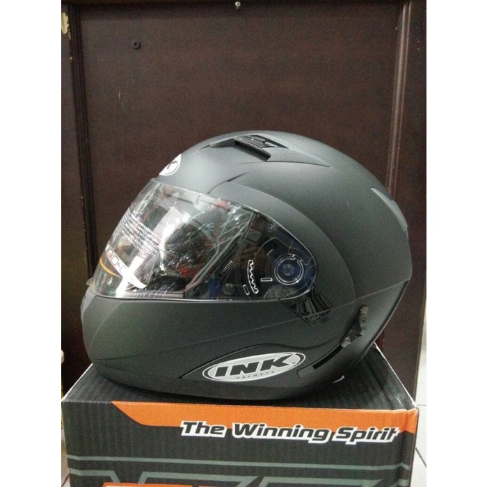 Jual [New Ori] Helm Ink Adventure Black Doff Fullface Flip Up Hitam ...