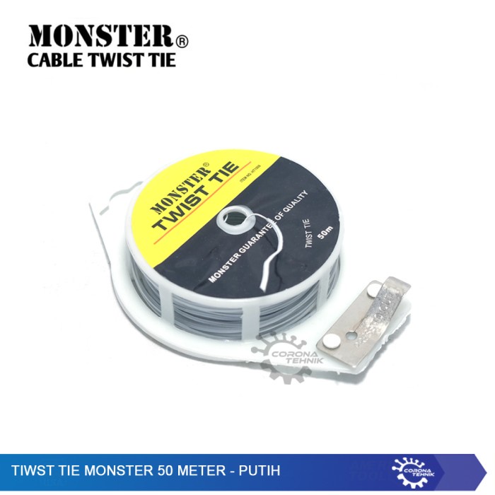 Jual Twist Tie Monster 50 Meter - Putih star | Shopee Indonesia
