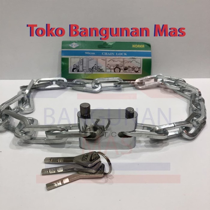 Jual GEMBOK RANTAI 90 CM / CHAIN LOCK 90 CM / GEMBOK SEPEDA / GEMBOK ...