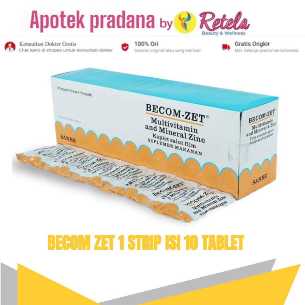 Jual BECOM-ZET 1 STRIP ISI 10 TABLET | Shopee Indonesia