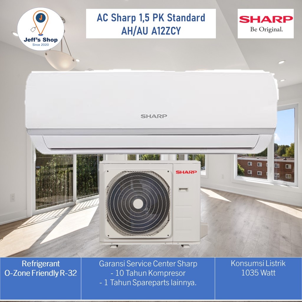 Jual AC Sharp 1,5 PK Split Standard AH-A12ZCY | Shopee Indonesia