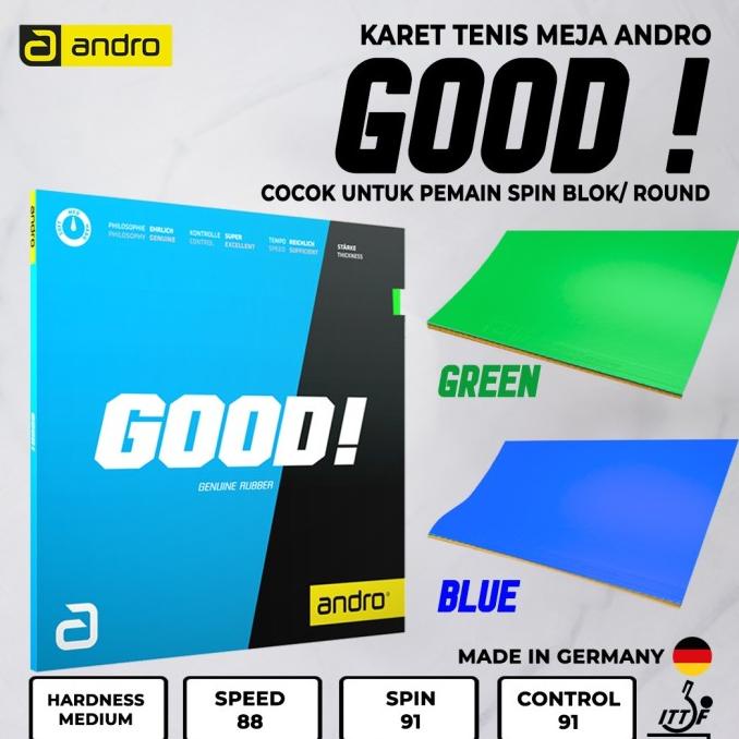 Jual Karet Bat Tenis Meja Pingpong Andro Good Green New Colour | Shopee Indonesia