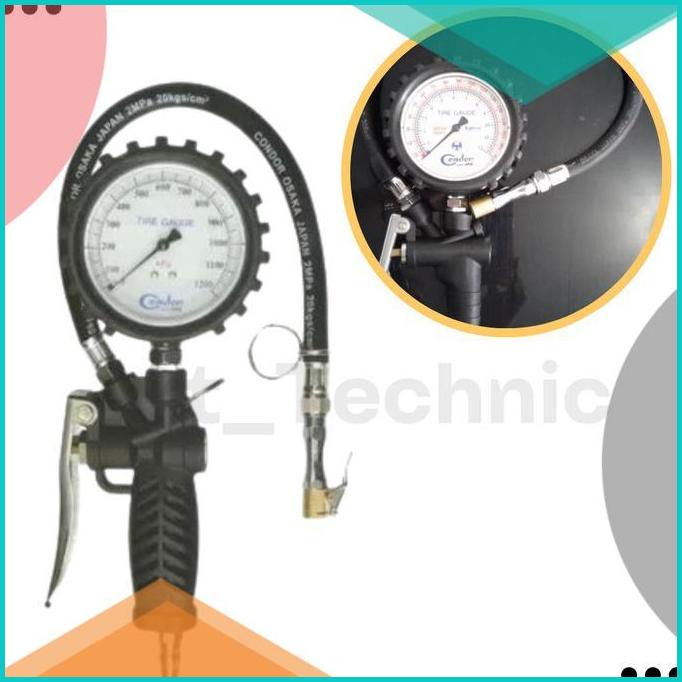 Jual Tire Inflator Gauge Isian Angin Ban Condor Made In Japan Asli 100% ...