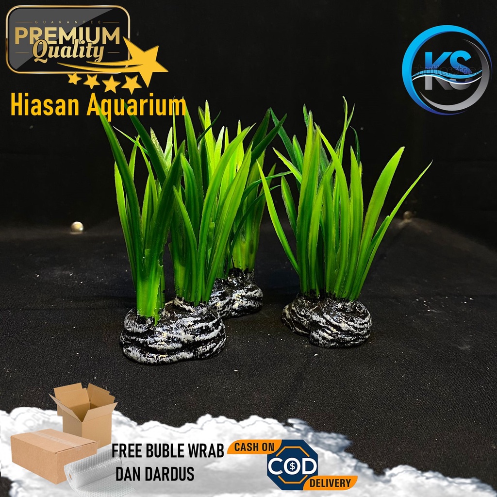 Jual Hiasan Aquarium Dekorasi Ornamen Aquascape Tanaman Rumput plastik ...