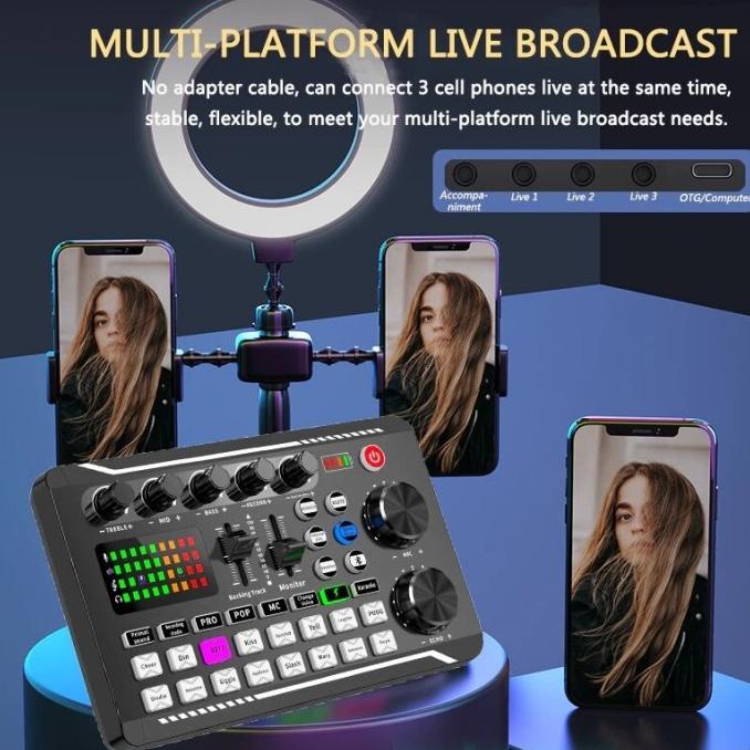 Jual Live Soundcard Pro F998 Bluetooth Audio Mixer Live Broadcast ...