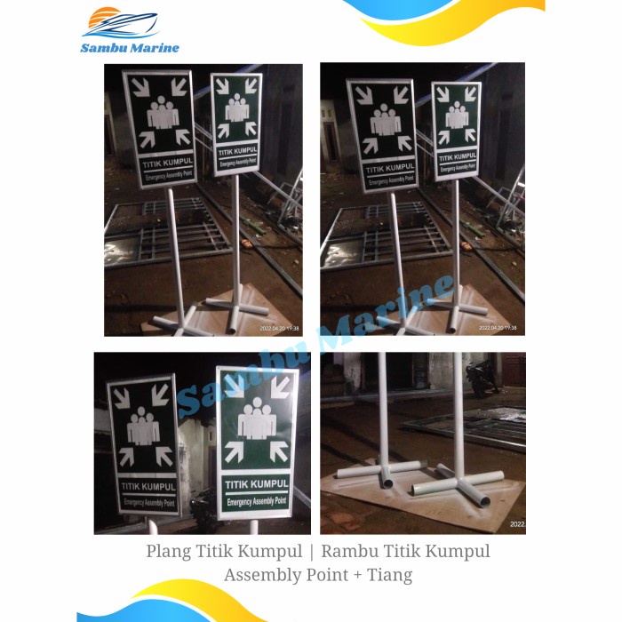 Jual Katlen Rambu Titik Kumpul Assembly Point Plat + Tiang 3 Mtr Rambu ...