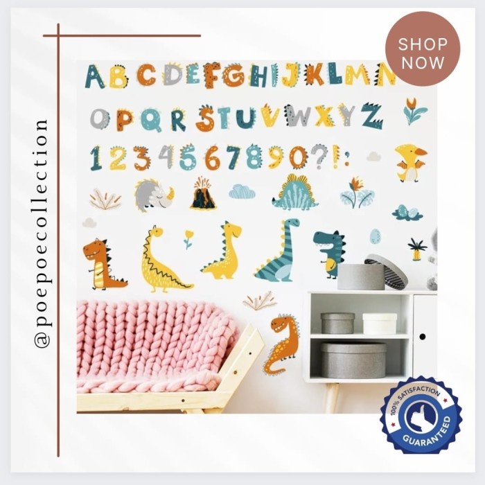 Jual Stiker Dinding Premium Dino Abjad Angka Numbers Dinosaurus Sticker ...