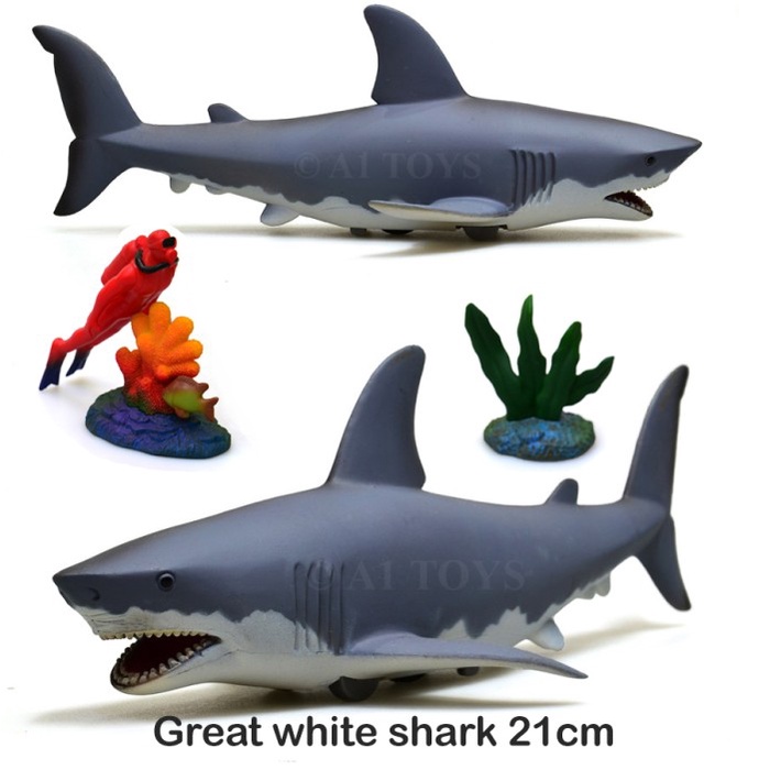 Jual Mainan Ikan Miniatur Shark Whale Dolphin Orca Tiger Shark Mako ...