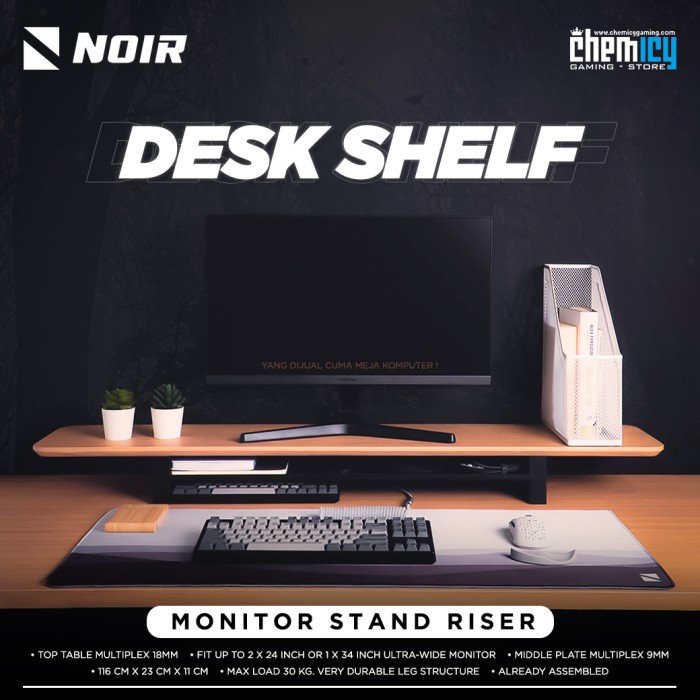 Jual Noir Desk Shelf Monitor Stand Riser / Monitor Table / Meja Monitor ...