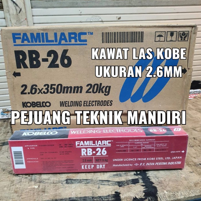 Jual KAWAT LAS KOBE RB26 2.6MM / KAWAT LAS BESI KOBE RB-26 2.6MM | Shopee Indonesia