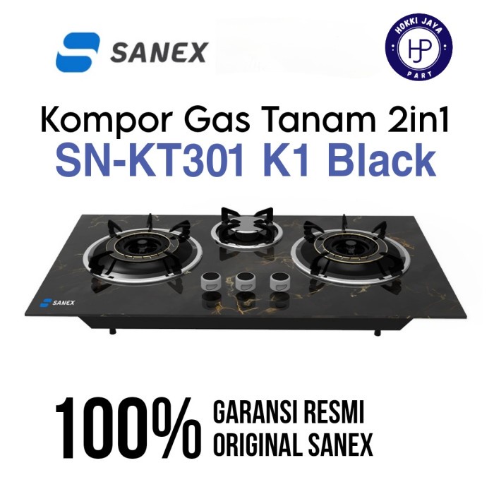 Jual SANEX SN-KT301 K1 Black Kompor Gas Tanam 3 Tungku Marble Series | Shopee Indonesia