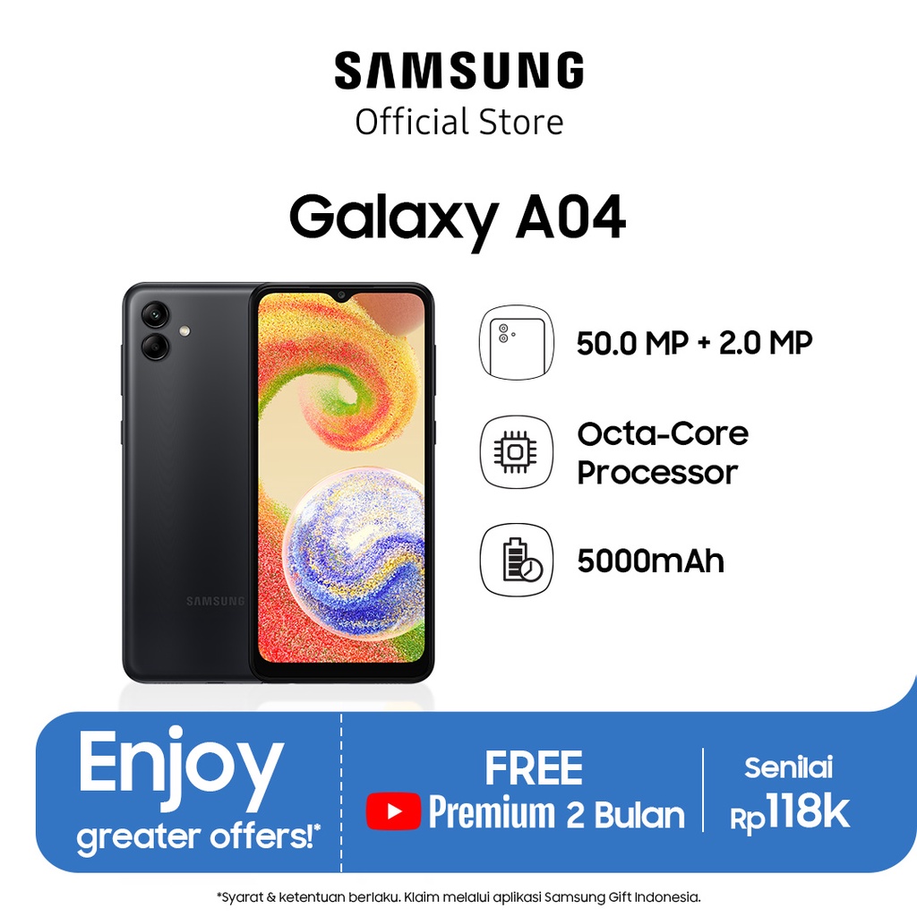 Jual Samsung Galaxy A04 3/32 GB - Black | Shopee Indonesia