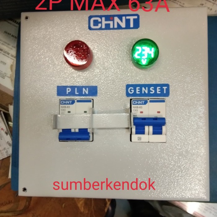 Jual CHINT PANEL INTERLOCK 2P 63A WITH VOLT PILOT COS PLN GENSET SWICTH ...