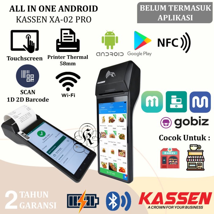 Jual Katlen Kassen Xa02 Pro Mesin Kasir Android Mobile Pos Kasir Bluetooth Nfc | Shopee Indonesia