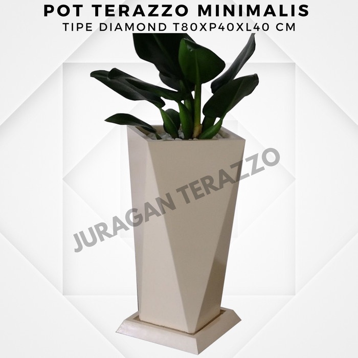 Jual POT TERASO TINGGI TIPE DIAMOND POT TANAMAN OUTDOOR JURAGAN TERAZZO ...