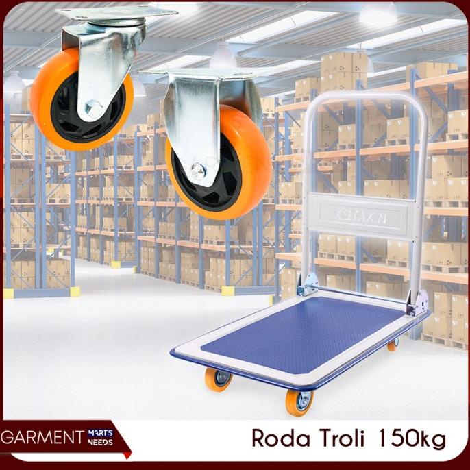 Jual siap kirim] Roda Troli Barang 4 Inch Hand Truck Trolley Ban Karet ...