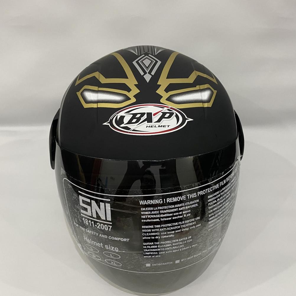 Jual Helm Evo Black Gold Doff Helem Nuvo Helmet - Helm SNI - Helm ...