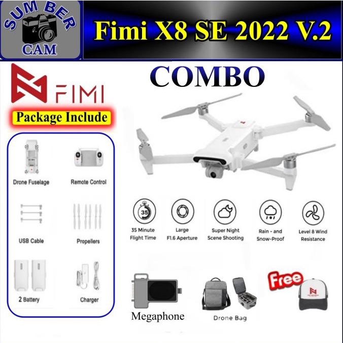 Jual Fimi X8Se 2022 V2 Combo Gps 10Km 4K 48Mp 3-Axis Gimbal With ...