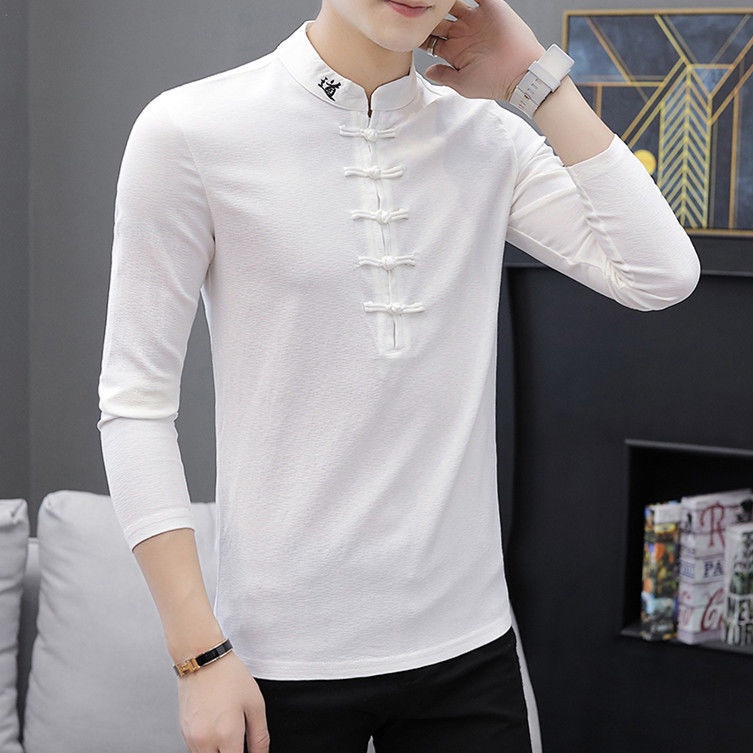 Jual Men's Retro Fitted Chinese Chinese Frog Tang Suit Zhongshan Top ...