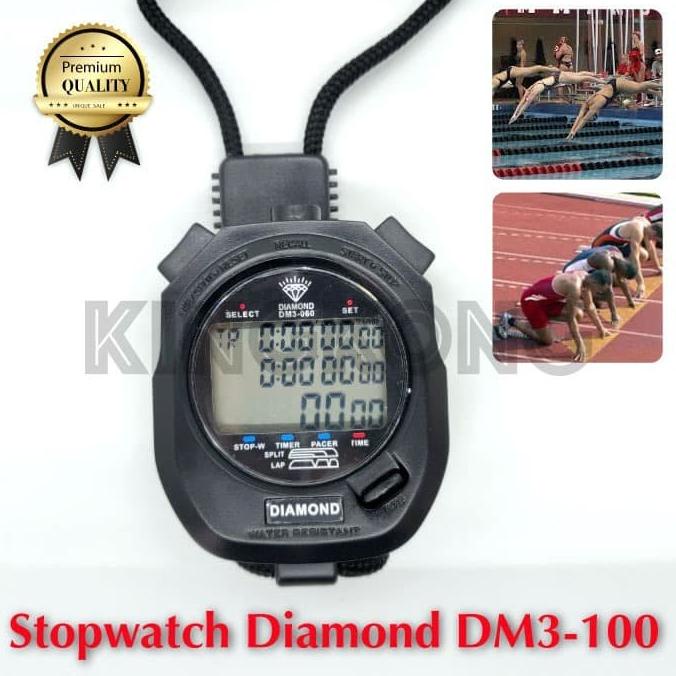 Jual Stopwatch Diamond Original 60 Memory Digital Olahraga | Shopee ...