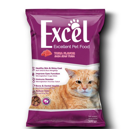 Jual Excel Cat Food Ikan (Ungu) 500 Gr Paket 5 Pcs Freshpack | Shopee ...