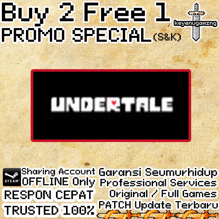 Jual UNDERTALE FULL DLC Game PC Original Buy2Get1 | Shopee Indonesia