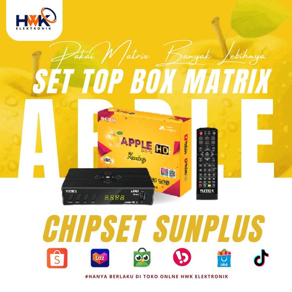 Jual SET TOP BOX TV DIGITAL/STB TV DIGITAL/STB MATRIX APPLE KUNING/TV ...