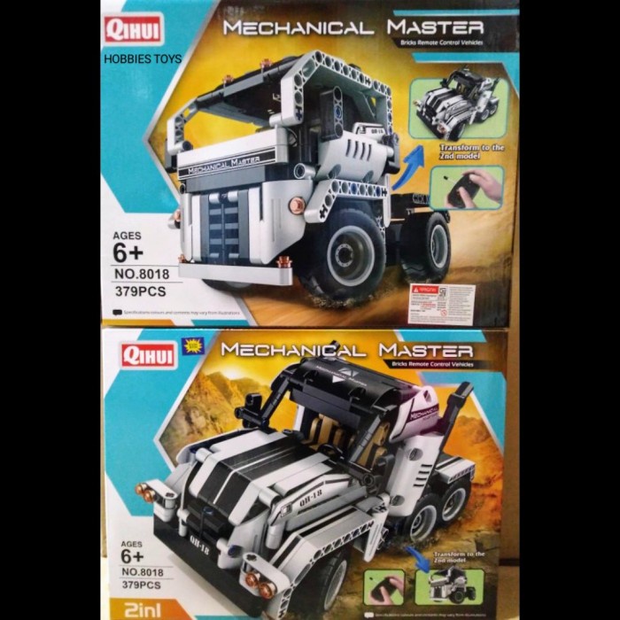 Jual QIHUI 8018 Lego Brick R/C Remote Mobil Truk Putih 2 in 1 | Shopee ...