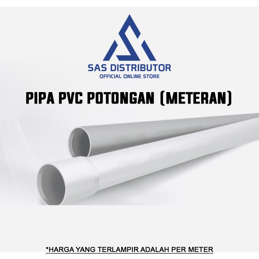 Jual Pipa Air PVC Per Meter / Pralon Putih Tipe AW dan D 1/2" | 3/4 ...