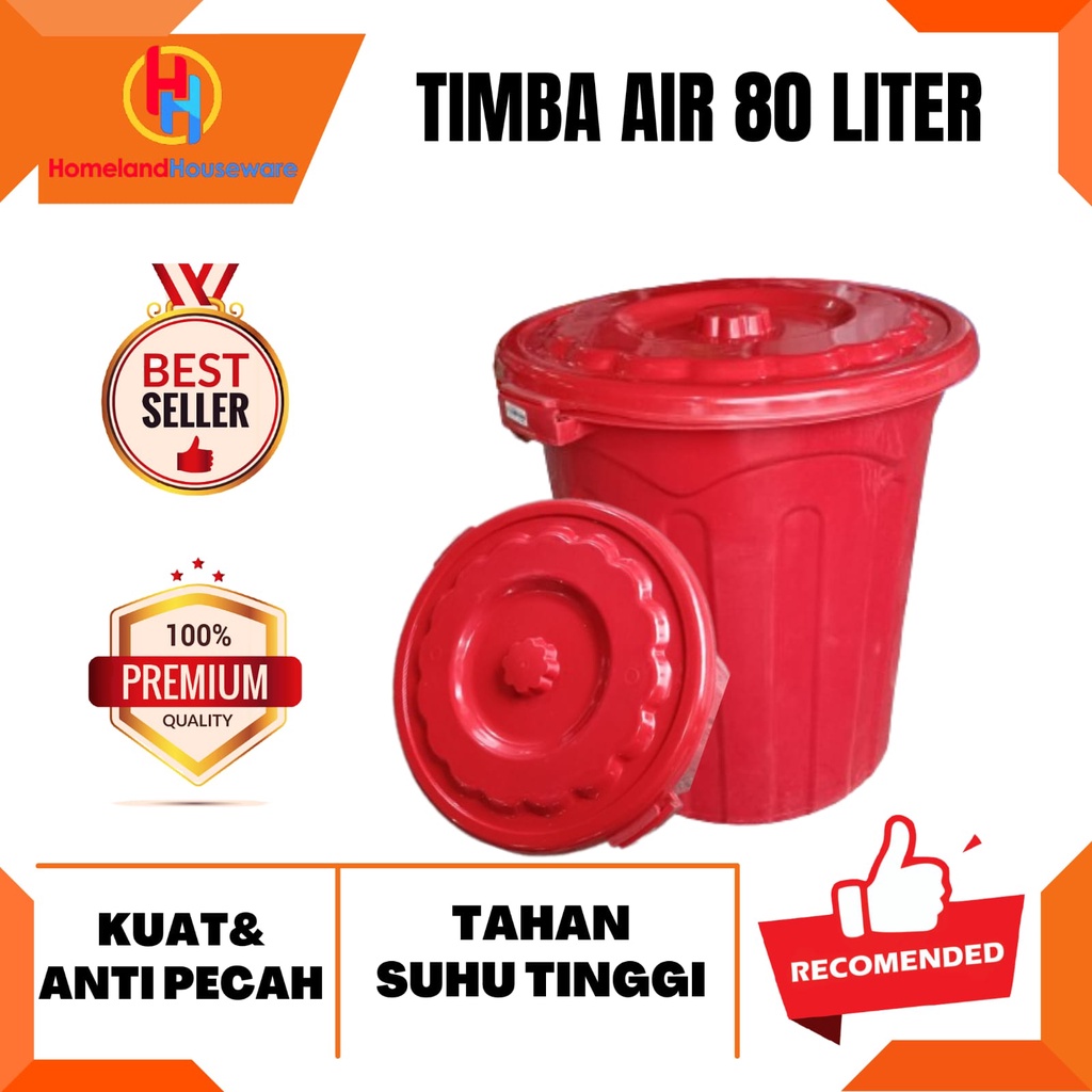 Jual TIMBA AIR 80L DX+TUTUP/EMBER BESAR 80L/GENTONG AIR/EMBER PLASTIK ...