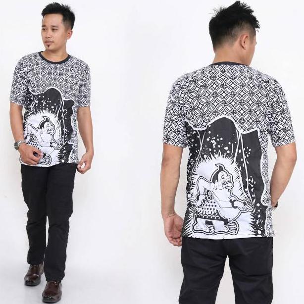 Jual Model baru - Kaos batik full print motif wayang bagong || kaos ...