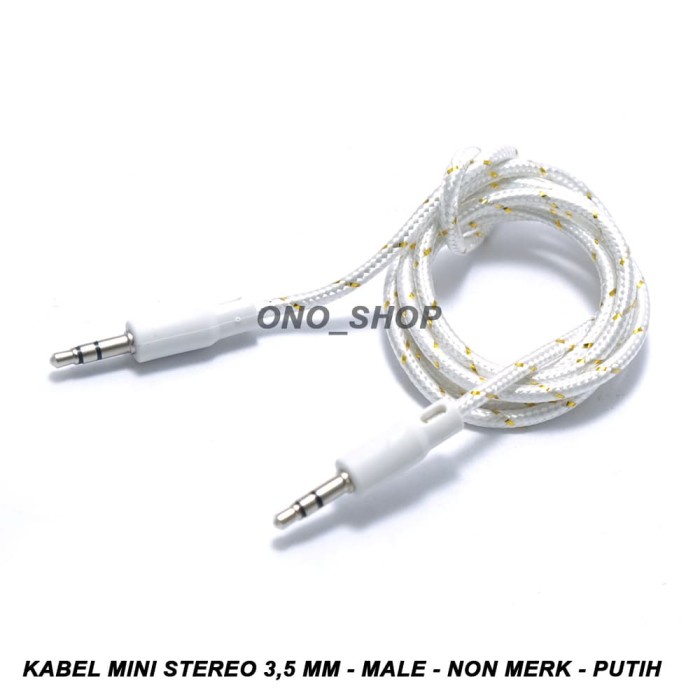 Jual Kabel Mini Stereo 3,5 mm - Male - Non Merk 1 Meter - Putih | Shopee Indonesia