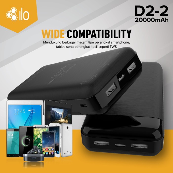 Jual Power Ilo D2 20000Mah Smart Detect Charging | Shopee Indonesia