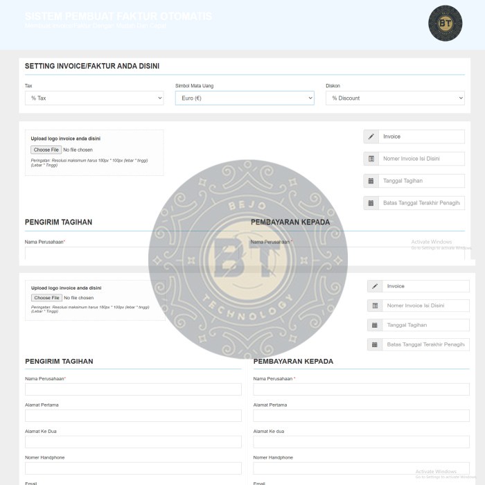 Jual Aplikasi Web Source Code Generate Faktur Invoice Otomatis Ful Suport Shopee Indonesia 