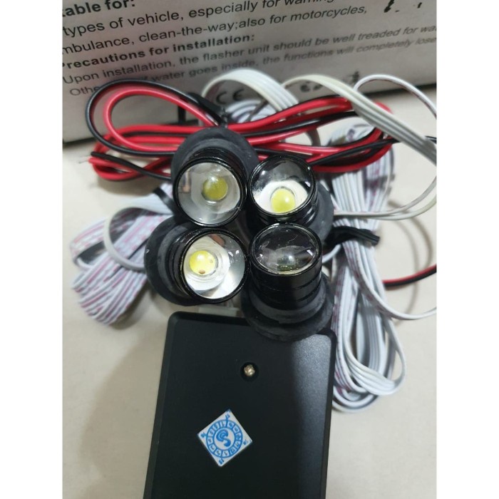 Jual Lampu Led Strobo Grill Putih Putih 4 Pcs Bulat Star | Shopee Indonesia