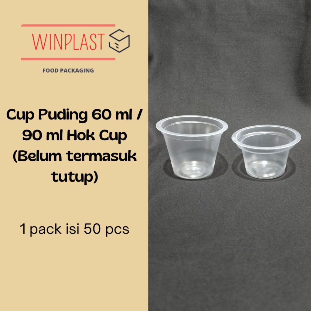 Jual Hok Cup Puding / Jelly / Saus 60 & 90 ml isi 50 pcs | Shopee Indonesia