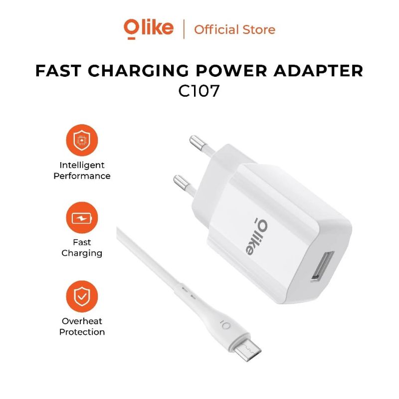 Jual OLIKE C107M ADAPTOR CHARGE WITH KABEL MICRO USB 2.4A | Shopee ...