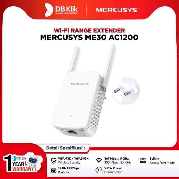 Jual Range Extender MERCUSYS ME30 AC1200 Wi-Fi Dual Band | Shopee Indonesia