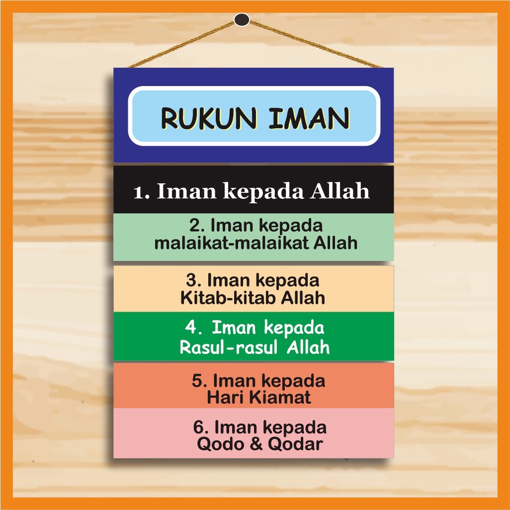 Jual Poster Edukasi Anak Hiasan Isla Rukun Iman Rukun Islam Pajangan ...